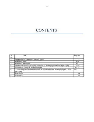 Project report on Consumer Awareness on recent changes in Packaging | PDF