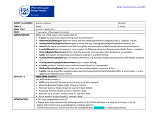 Business studies grade 11 term 2 week 7 2020 | PPT