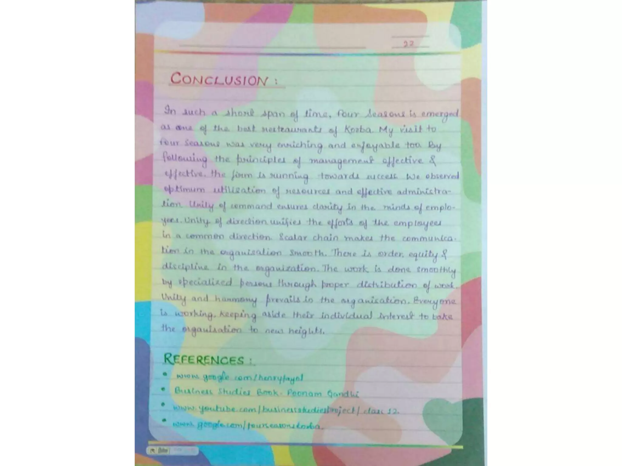 Business studies project - "Principles of management - By Fayol" | PPTX