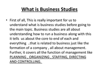 Business studies project and case studies | PPTX