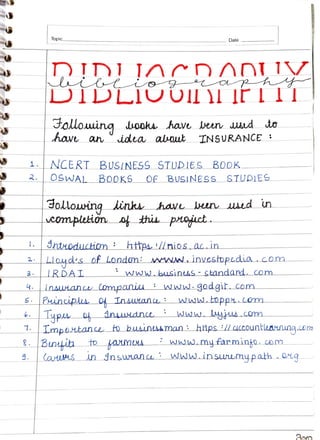 CLASS 11 CBSE B.St Project AIDS TO TRADE - INSURANCE | PDF