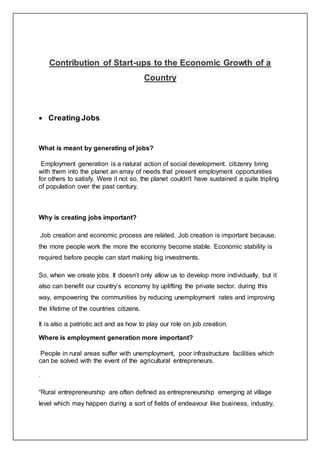 Startups and their Contribution Towards the Economic Growth of a ...