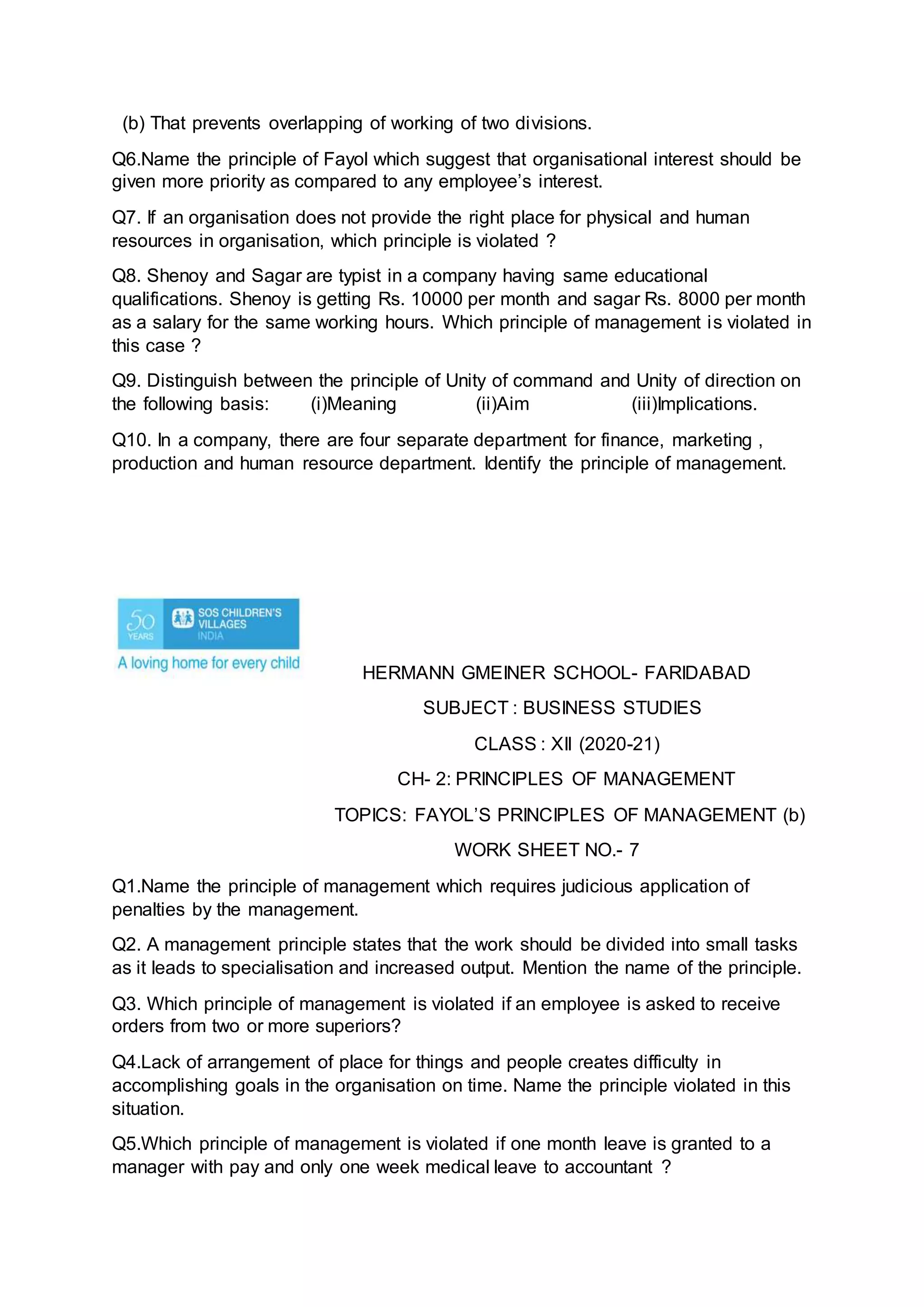 Business studies worksheets | DOCX