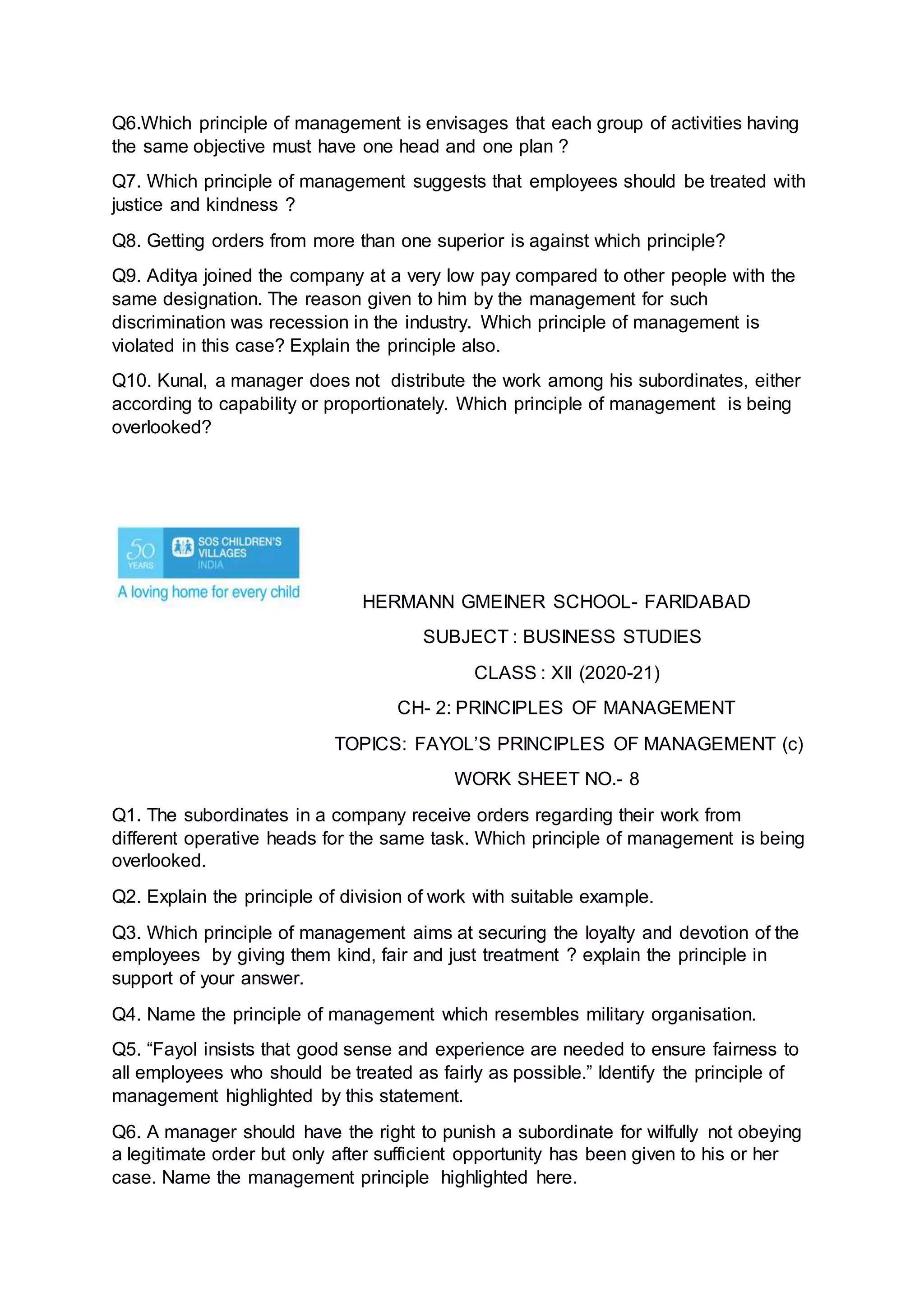 Business studies worksheets | DOCX