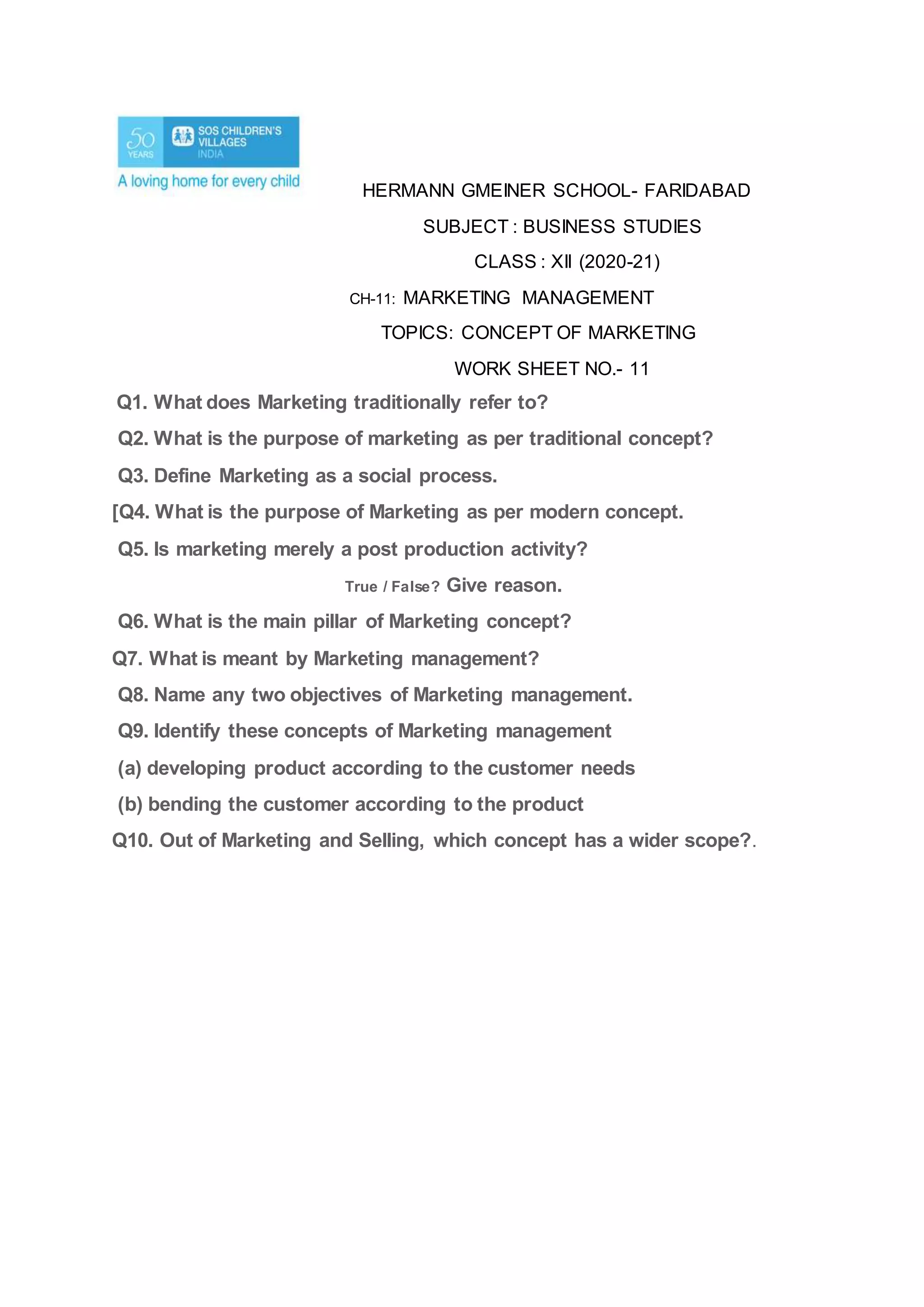 Business studies worksheets | DOCX