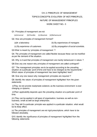 Business studies worksheets | DOCX