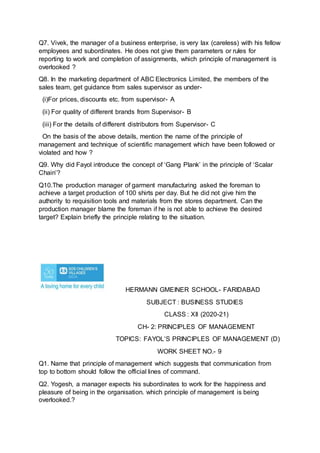 Business studies worksheets | DOCX