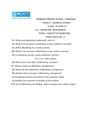 Business studies worksheets | DOCX
