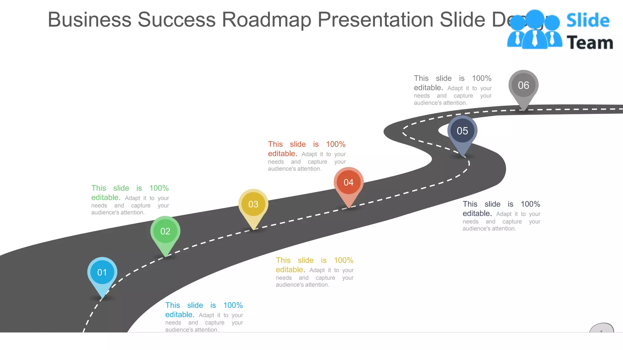 Business Success Roadmap Presentation Slide Design | PDF