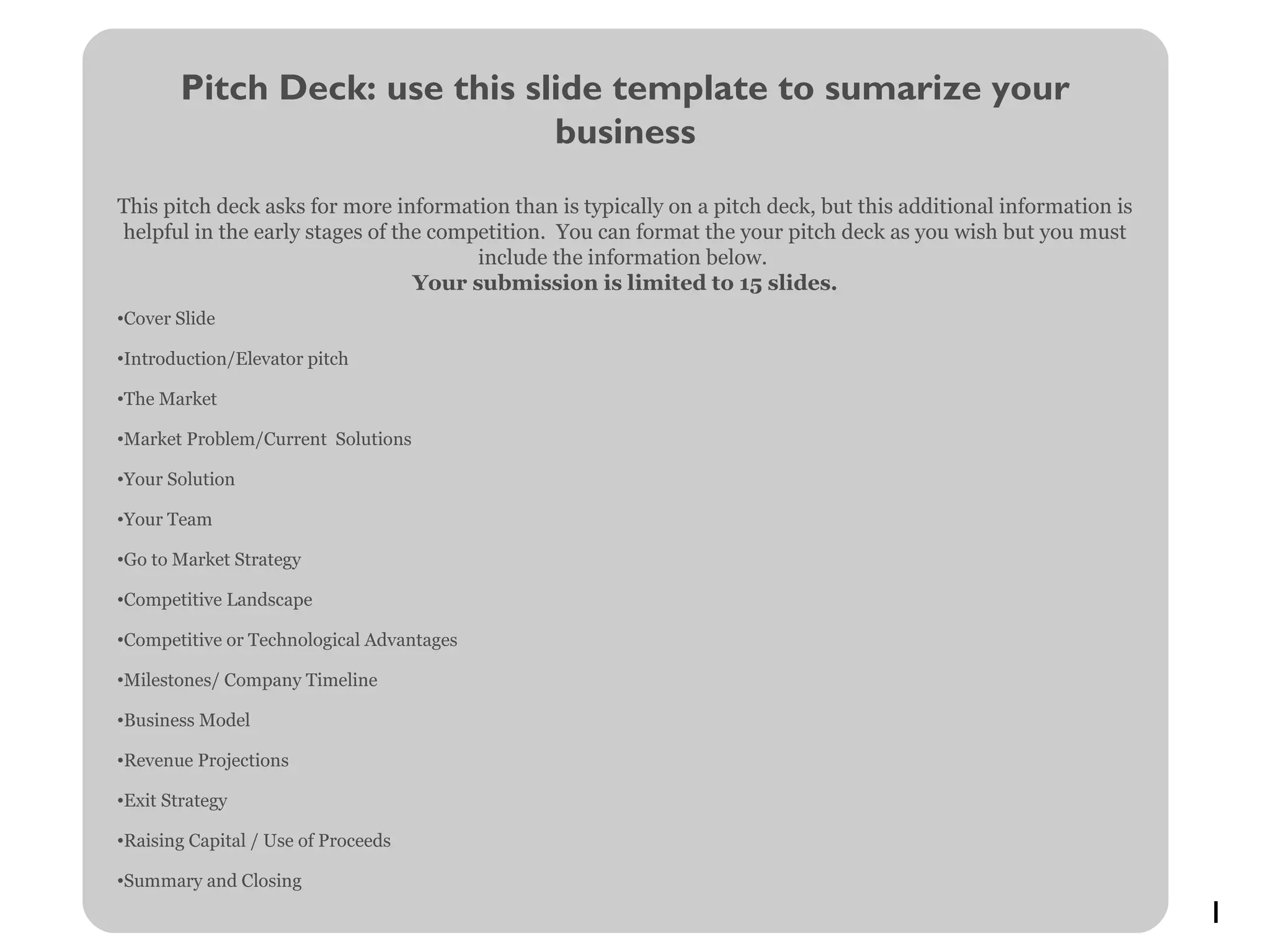 Business summary template_2015 | PPT