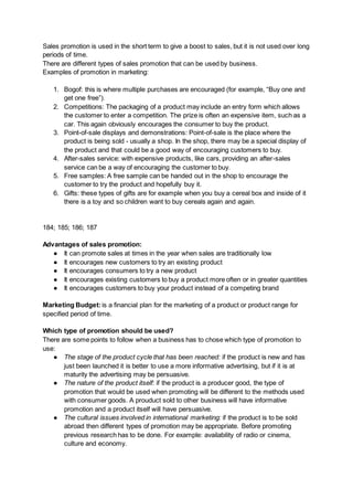 Marketing Mix Promotion | DOCX