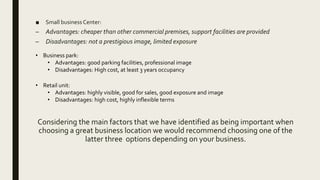 how to choose a great business location | PPTX