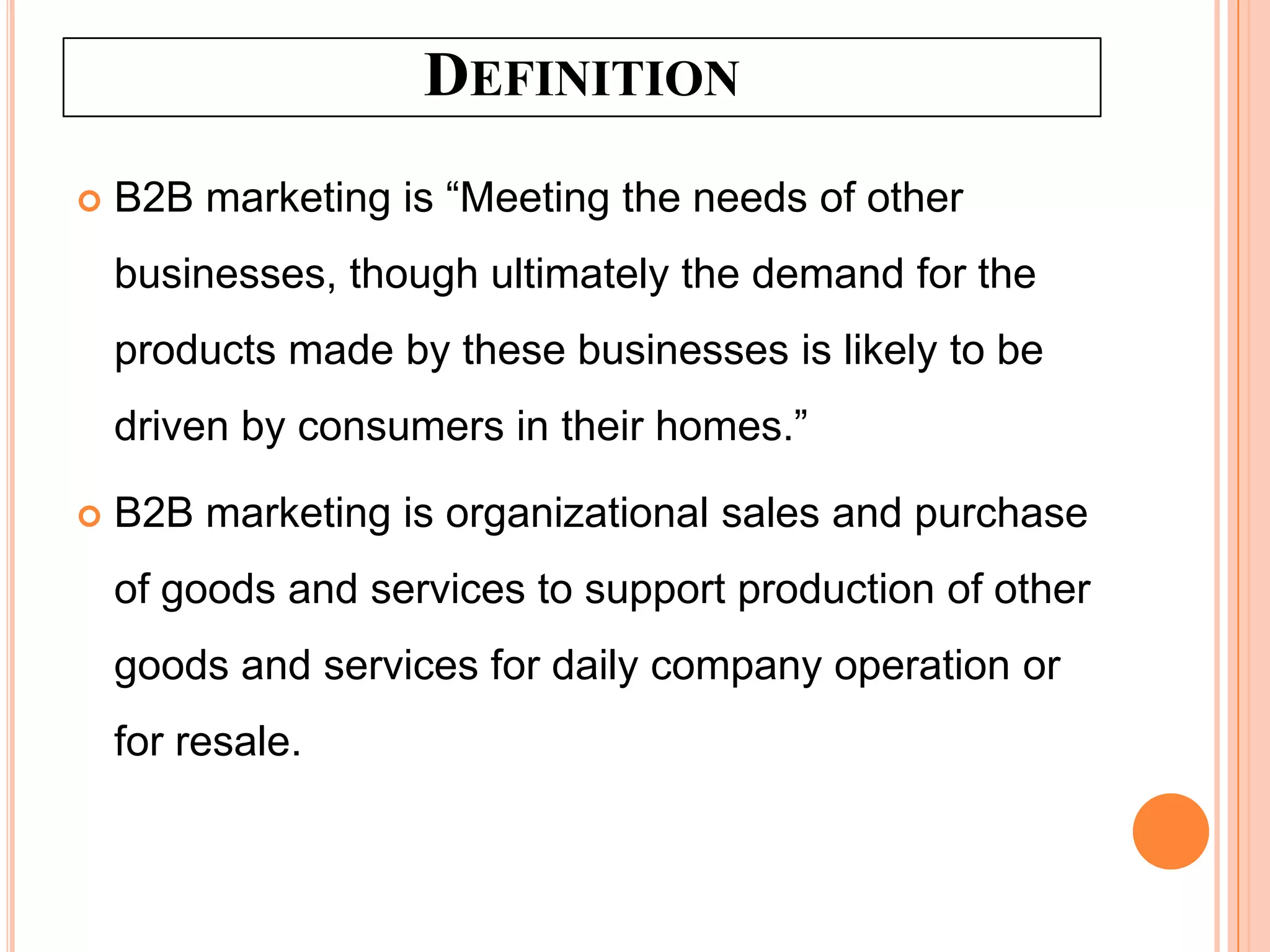 Business to business(b2 b) marketing | PPT