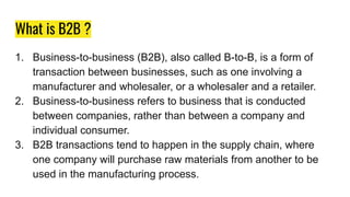 Business to business system(b2b) | PDF | Marketing and Advertising | Business