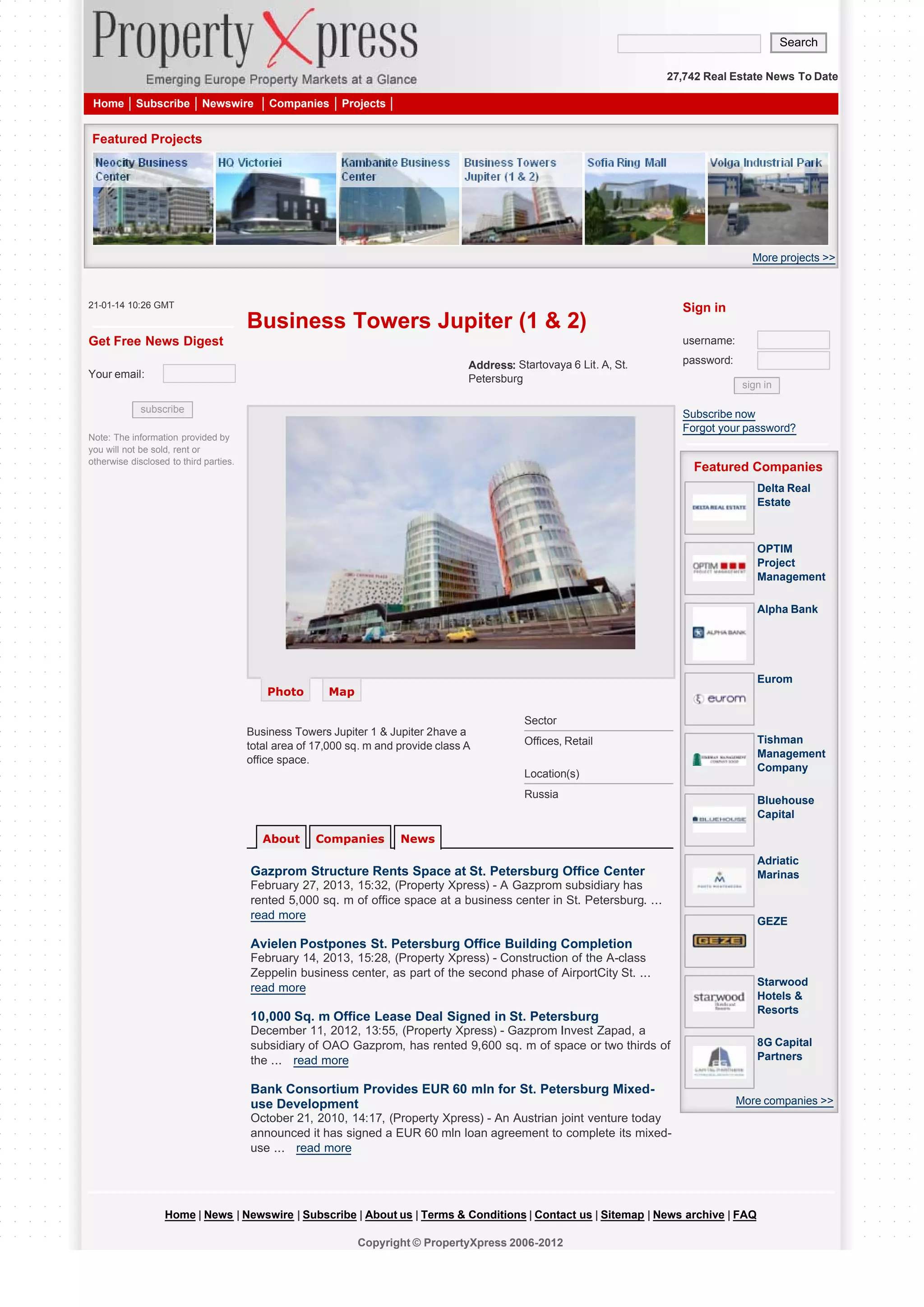 Business Towers Jupiter (1 & 2) – Property Xpress (PropertyXpress.com) | PDF