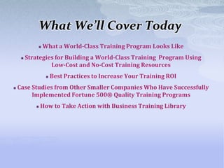 Business Training Strategies | PPT | Business Administration | Business
