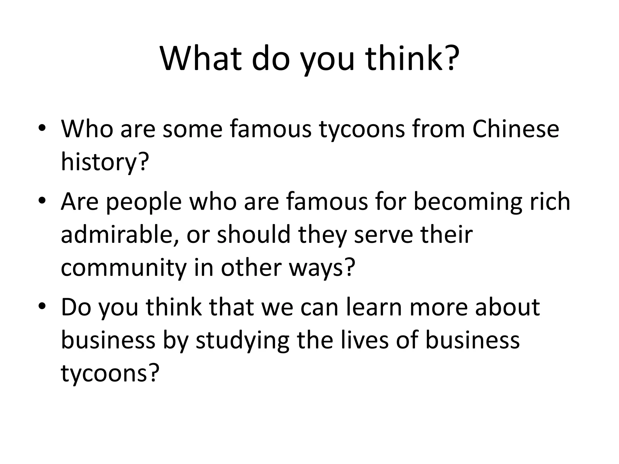 Business Tycoons | PPTX