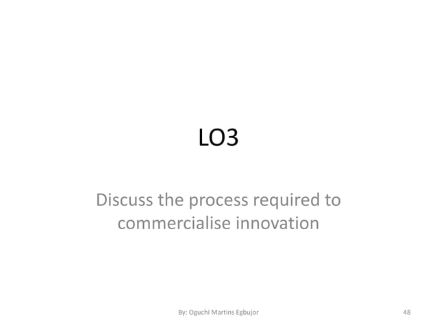 Innovation and Commercialisation In Business | PPTX