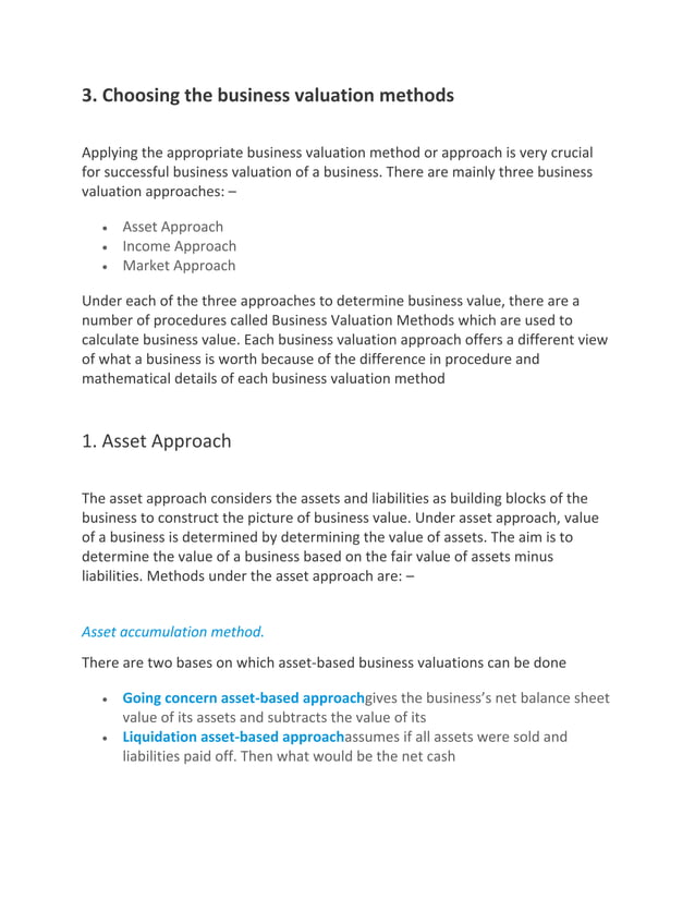 Business valuation methods for small business | PDF