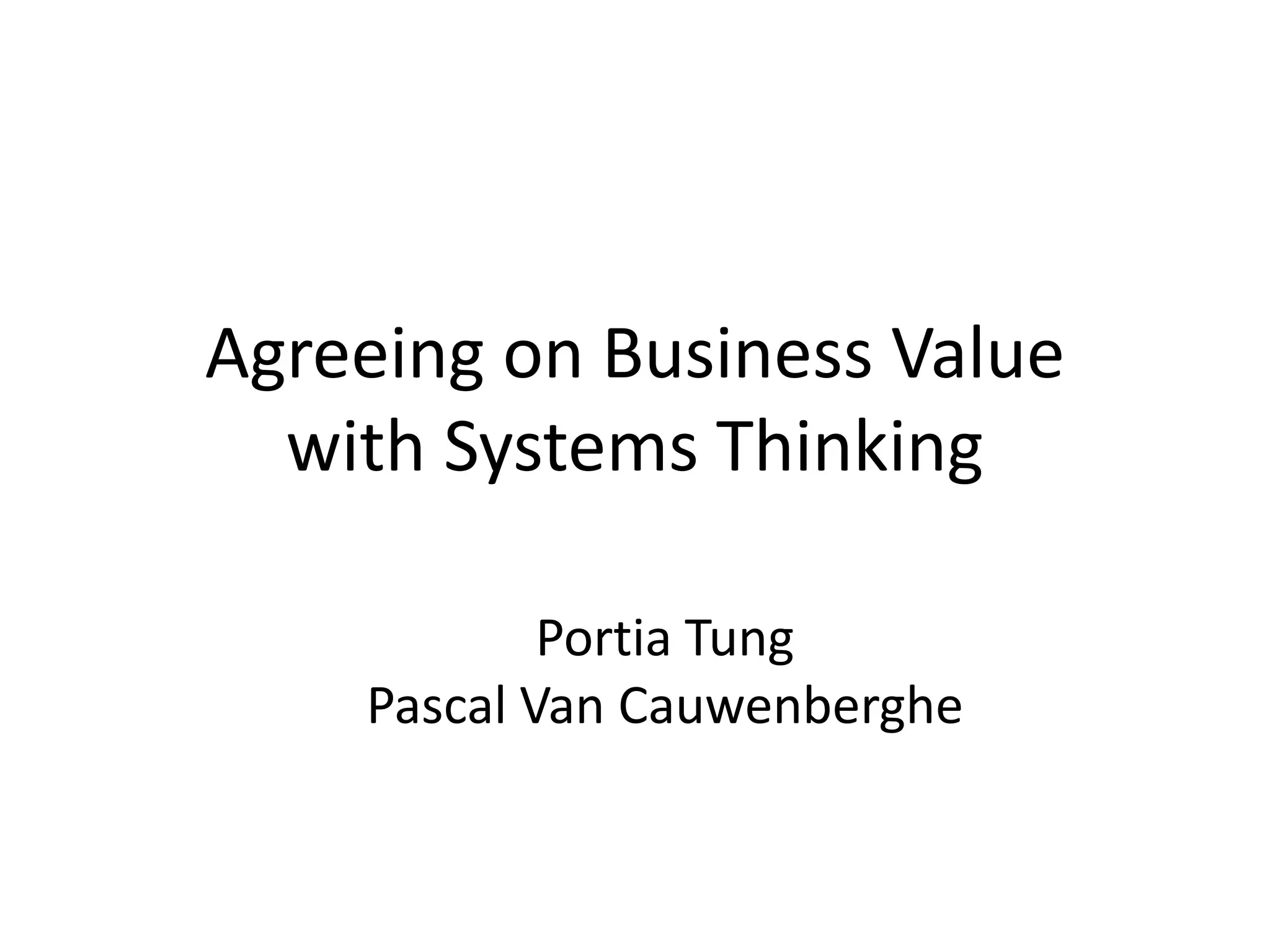 ABusiness value by systems thinking | PPTX
