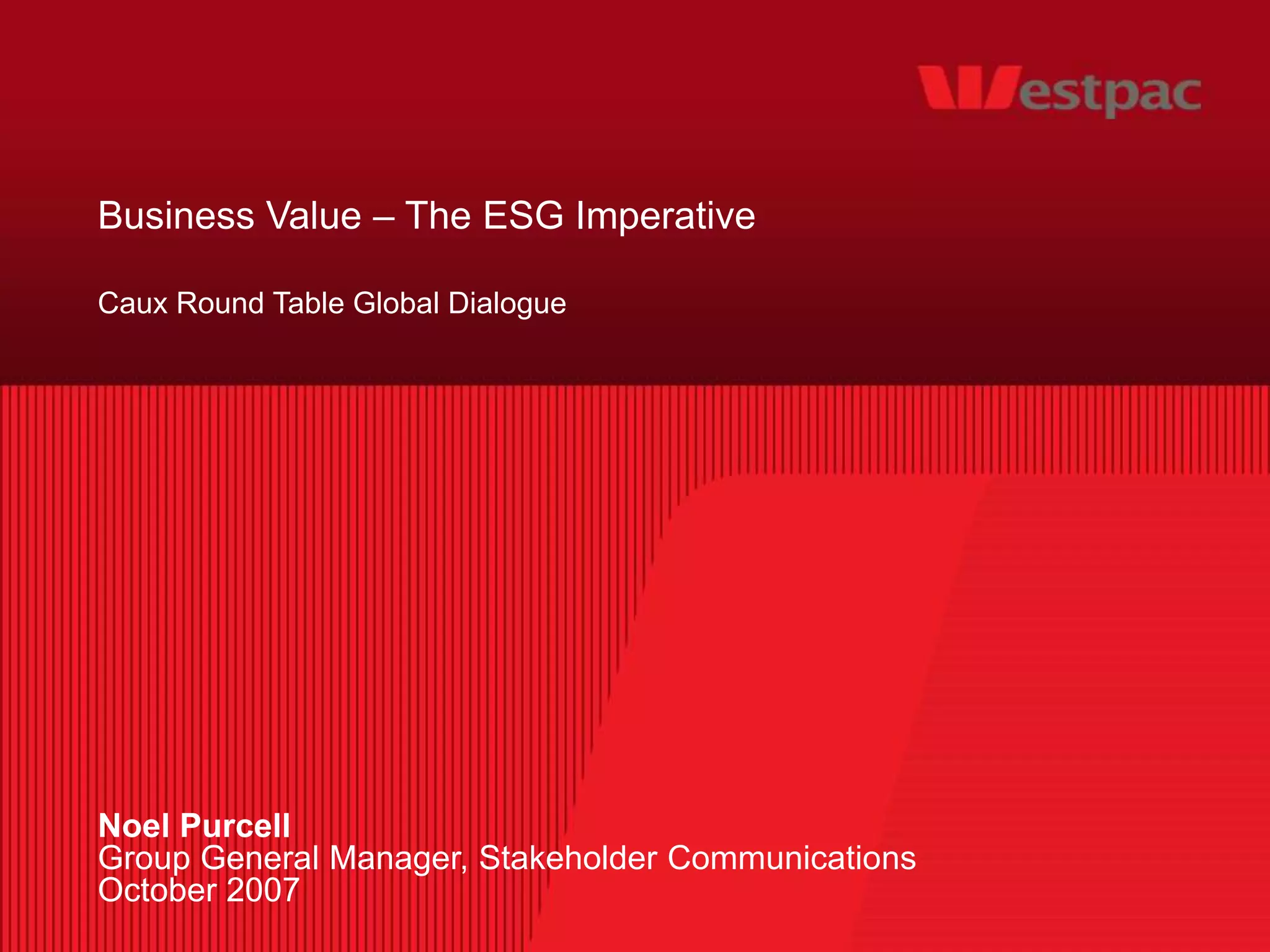 Business value – the esg imperative | PPT