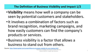 Maximizing Business Visibility and Impact for Business Growth | PDF