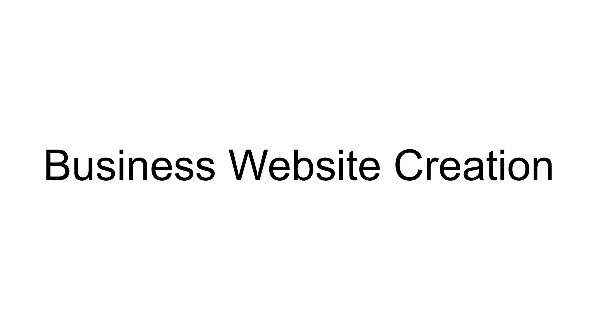 Business website Creation | PPT