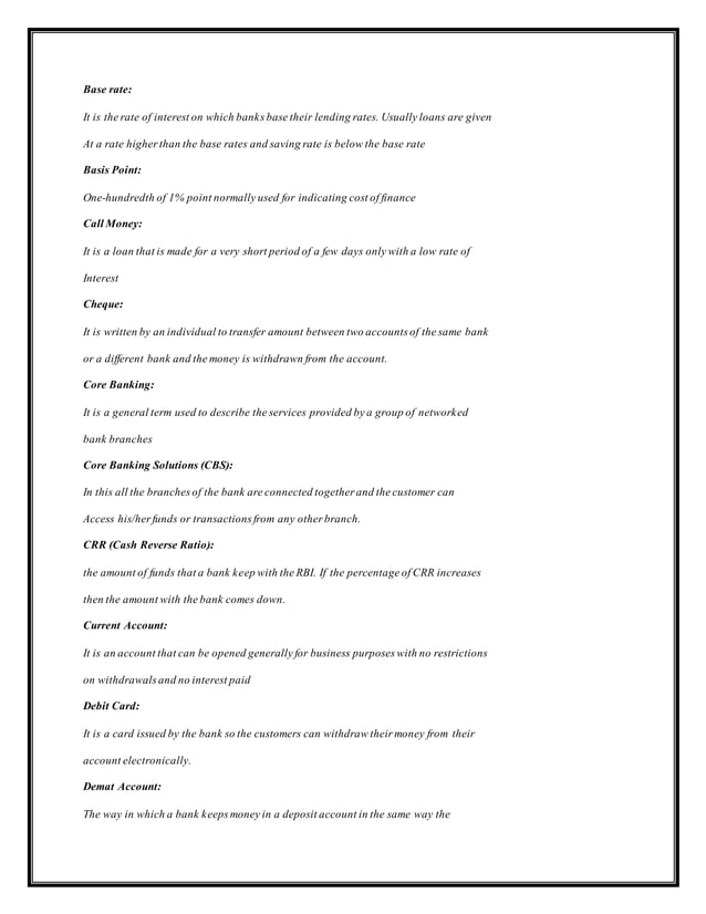 Important words for banking terminology | PDF