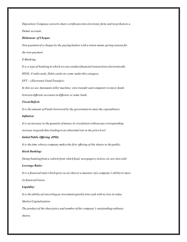 Important words for banking terminology | PDF