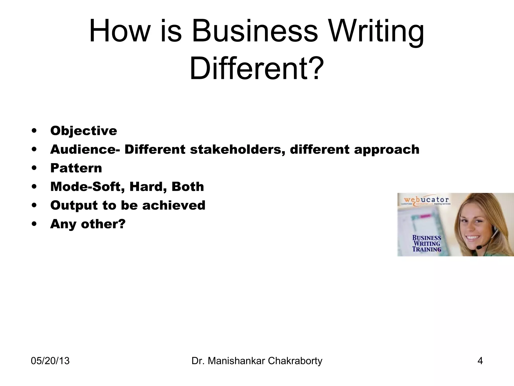 Business writing by dr manishankar chakraborty | PPT