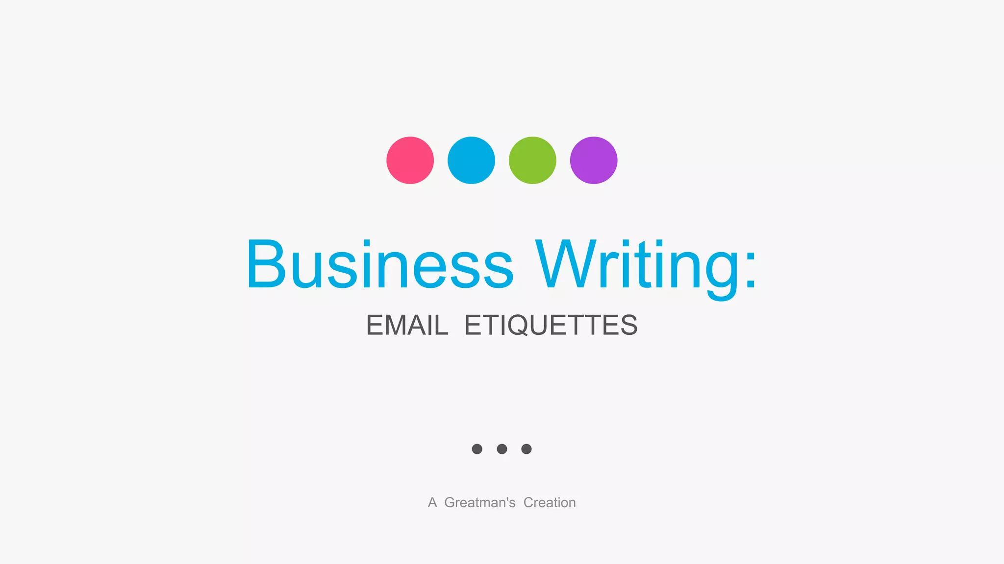 Business writing~ email etiquette's | PPSX