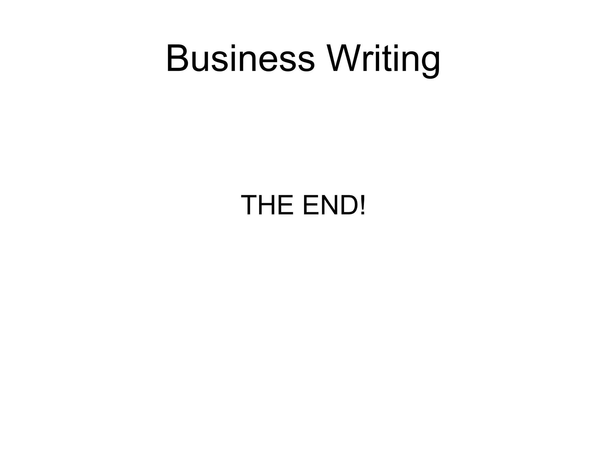 Business writing power point presentation | PPT