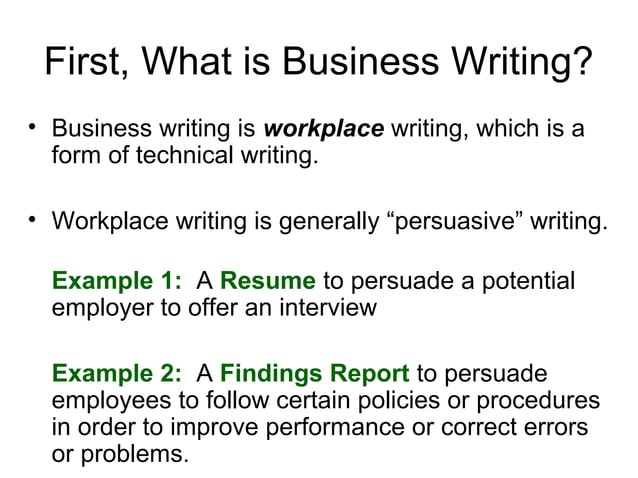 Business writing power point presentation | PPT