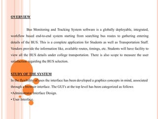 Bus information live monitoring system | PPT