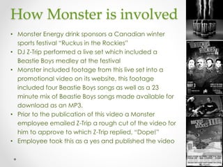 Beastie Boys' vs. Monster Energy lawsuit | PPTX | Hip Hop Music | Music