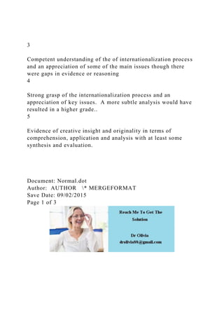 BUSM 1222 International Business –Marking Rubric for EssayHow .docx