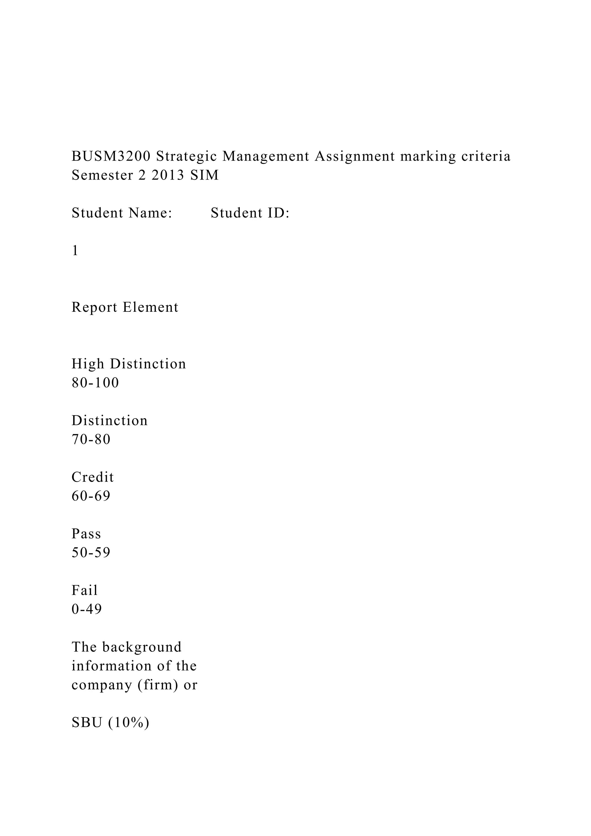 BUSM3200 Strategic Management Assignment marking criteria Seme.docx