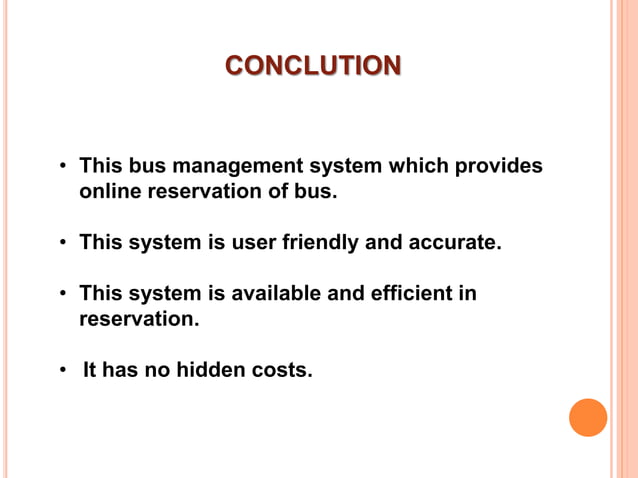 Bus management system | PPTX