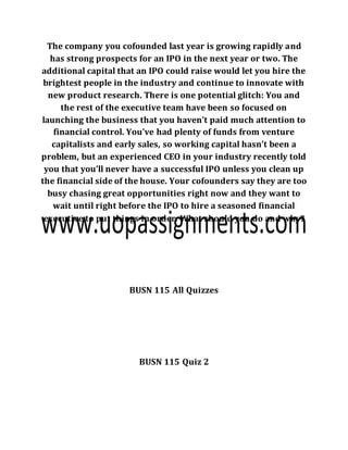 BUSN 115 Entire Course NEW | DOCX