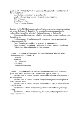 Busn 115 final exam set 1 | PDF