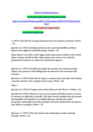 BUSN 115 Final Exam Set 3 | PDF