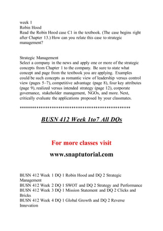 BUSN 412 Enhance teaching / snaptutorial.com | DOCX