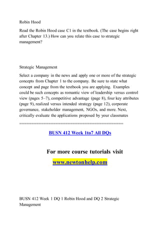 BUSN 412 Focus Dreams/newtonhelp.com