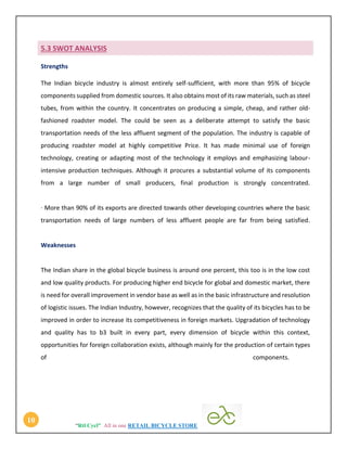 Busness plan, bicycle retailing | PDF