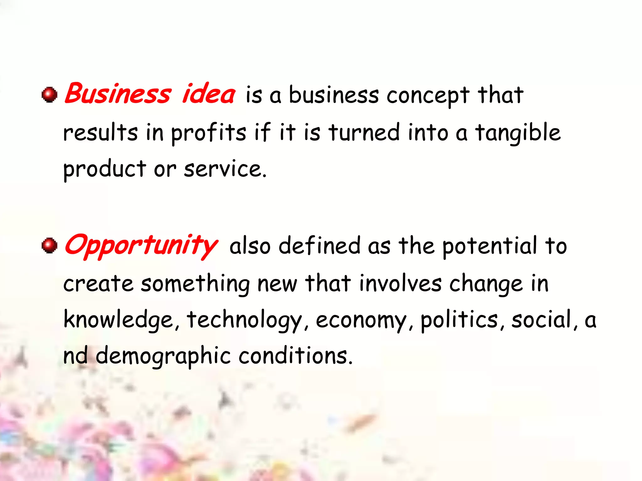 Identifying Business Opportunity | PPTX