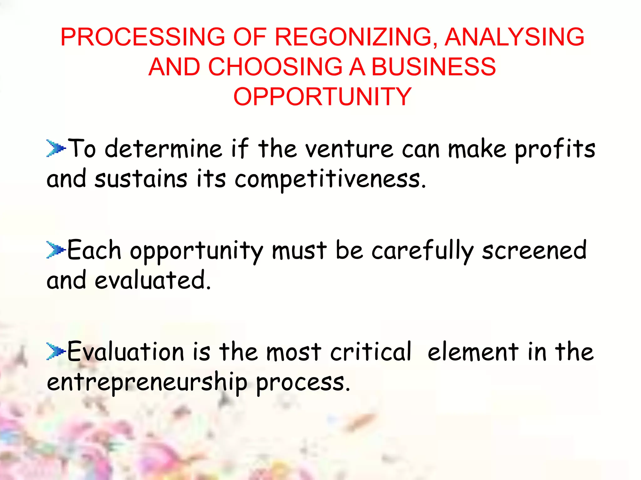 Identifying Business Opportunity | PPTX