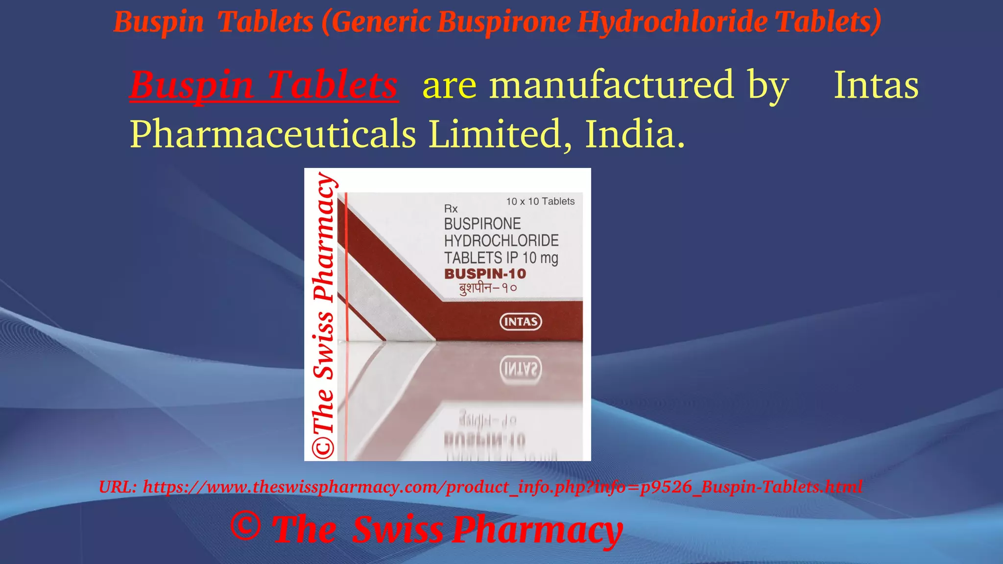 Buspin Tablets (Generic Buspirone Hydrochloride Tablets) | PDF