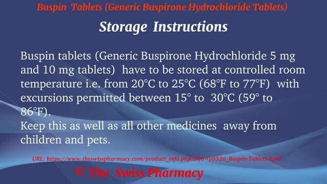 Buspin Tablets (Generic Buspirone Hydrochloride Tablets) | PPT