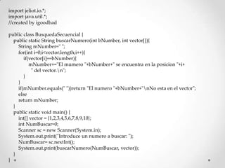 Busquedas binarias y secuenciales | PPT