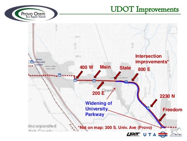 Provo-Orem Bus Rapid Transit, Corridor Capacity Improvements